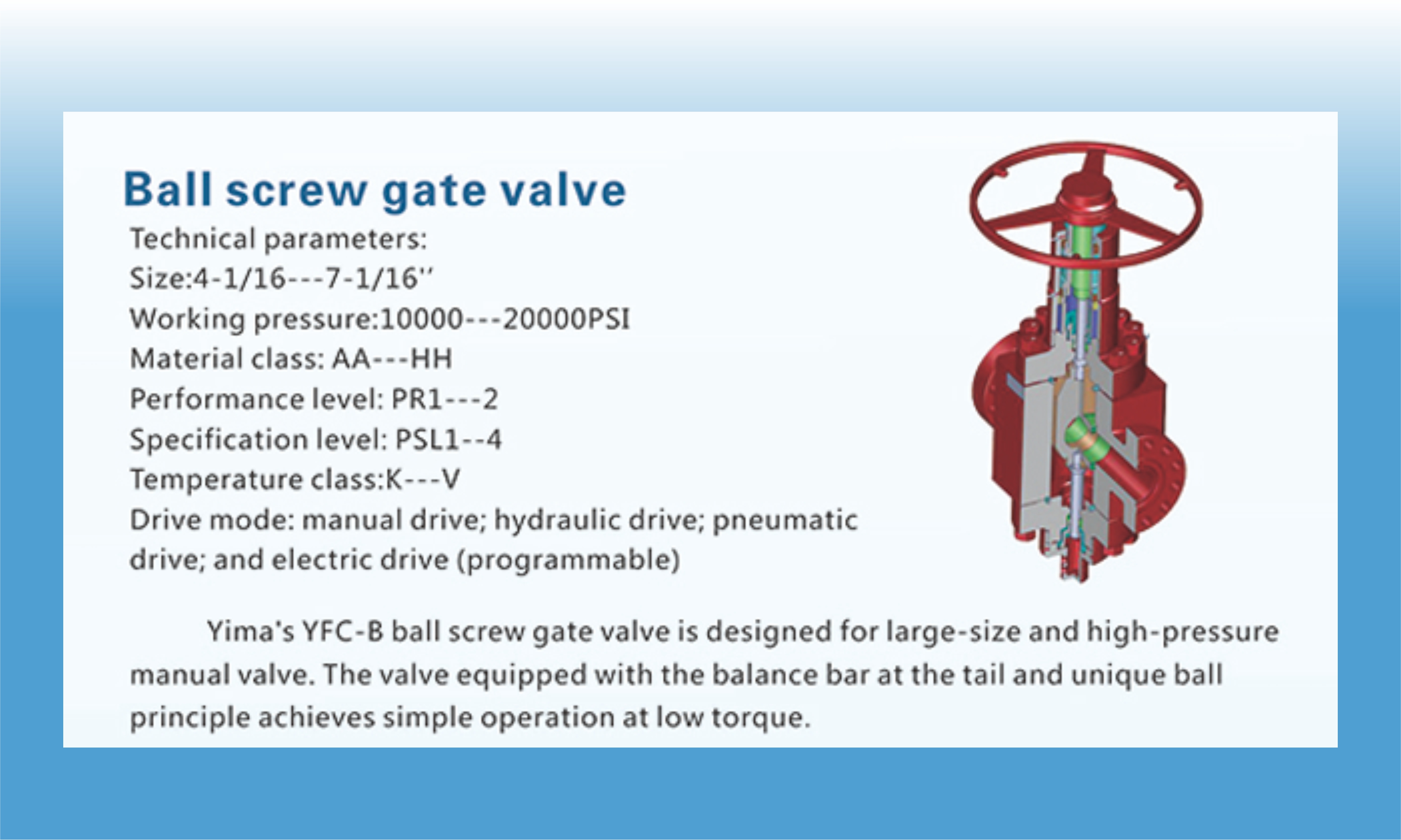 Ball screw gate valve